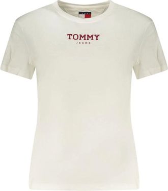 Tommy Hilfiger Femme, Tops, Blanc, Taille: 44 FR Logo T-Shirt