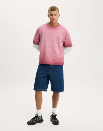 Cotton On Short baggy en denim - Bleu crash