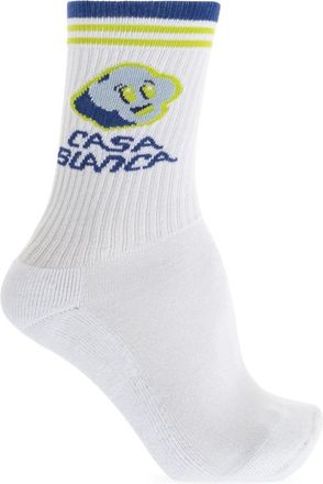 Casablanca Homme, Sous-v&ecirc;tements, Blanc, Taille: S Chaussettes avec logo