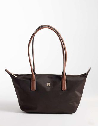 Tommy Hilfiger sac cabas east west popette marron