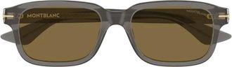 Montblanc lunettes de soleil &agrave; monture carr&eacute;e - Gris