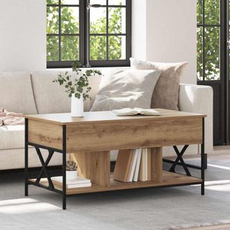vidaXL vidaXL Table basse Ch&ecirc;ne artisanal 100 x 55 x 48,5 cm