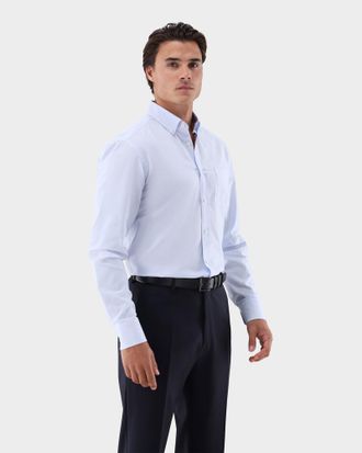 van Laack Dobby-Hemd mit Button Down Kragen Comfort Fit