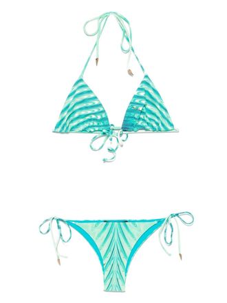Roberto Cavalli bikini &agrave; imprim&eacute; graphique - Vert