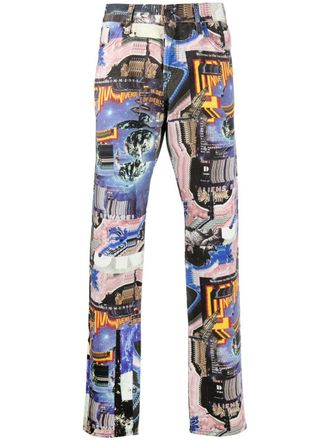 Diesel jean &agrave; imprim&eacute; graphique - Bleu