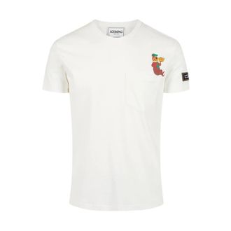 Iceberg Baumwoll-T-Shirt mit Yogi B&auml;r - - Tops - Herren - Beige - 2XL