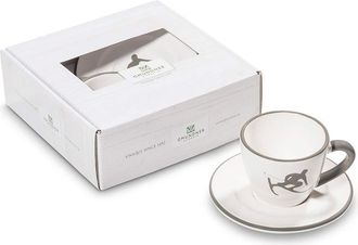 Gmundner Keramik Espresso for you Gourmet Geschirrset grauer Toni Geschirr, handgemacht in Österreich