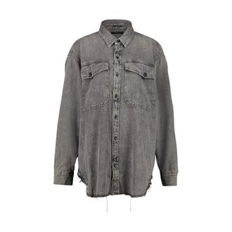 Mother Femme, Blouses et Chemises, Gris, Taille: 38 FR Lazy Sunday Shirt Jacket