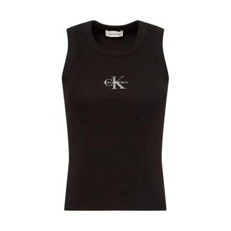 Calvin Klein Jeans Femme, Tops, Noir, Taille: 36 FR SL Monogram Rib Tank