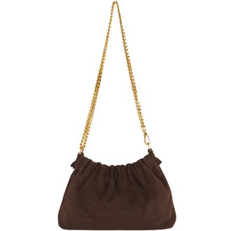modamoda.de T259 - Mini Umh&auml;ngetasche X-Small aus ital. Leder, Farbe:Wildleder Dark Chocolate