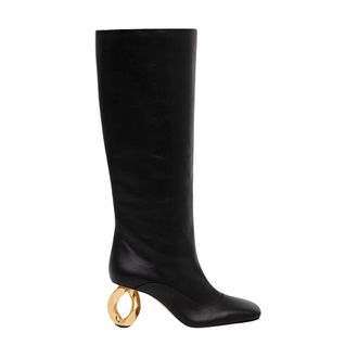 J.W.Anderson Bottes hautes &agrave; talon cha&icirc;ne - Femme - Chaussures - Noir - Taille: 39 EU