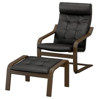 IKEA PO&Auml;NG Sessel und Hocker