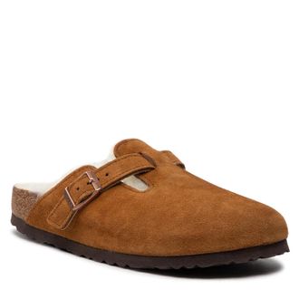 Birkenstock Pantoletten Birkenstock Boston Vl/Sheraling 1001141 Braun