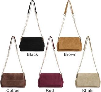 Generic Sac cartable élégant en faux suède avec chaîne sous les bras pour femme (café)