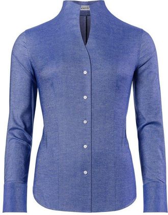 Vincenzo Boretti Klassische Bluse leicht tailliert soft Oxford Kelchkragen