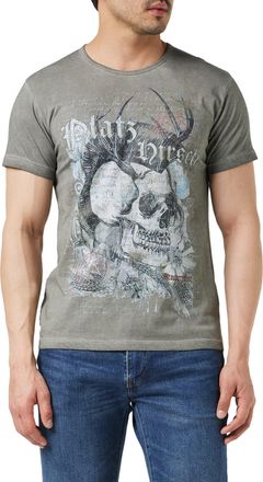 Stockerpoint Herren Bruno Trachtenshirt, Stein, 2XL