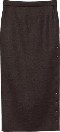 Max Mara Press-stud-detail Midi Skirt