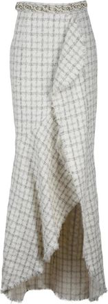 Elisabetta Franchi Femme, Jupes, Blanc, Taille: 40 FR Longue Jupe Sir&egrave;ne en Bouclette