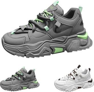 Generic Baskets &agrave; lacets pour homme - Semelle &eacute;paisse - Chaussures de sport - Marche - Tendance - Fitness - Confortables - D&eacute;contract&eacute;es - Chaussures de cours