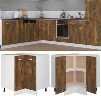 vidaXL Vidaxl - Meuble de cuisine Lyon Ch&ecirc;ne fum&eacute; 75,5 x 75,5 x 81,5 cm Bois ding&eacute;nierie