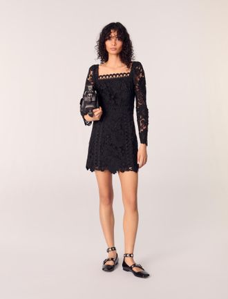 Maje Kurzes Gip&uuml;re-kleid - Schwarz - Gr&ouml;&szlig;e 32 - Maje