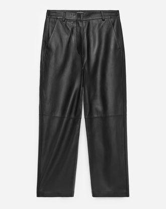 Arket Lockere Lederhose -Schwarz