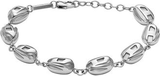 Diesel Herren Silberfarbenes Edelstahlarmband mit Karabinerverschluss