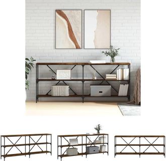 vidaXL The Living Store Konsolentisch Räuchereiche 180x30x75 cm Holzwerkstoff und Eisen - Konsolentisch - Flurtisch - Wohnzimmerstil - Sideboard