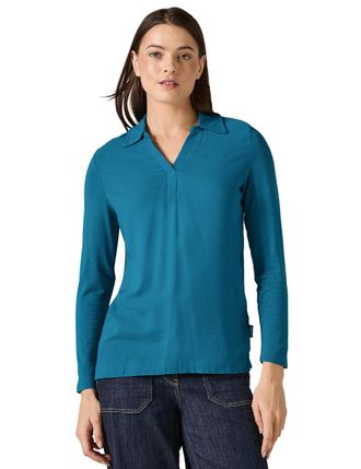 Street One Damen Blusenshirt mit Materialmix (DE/NL/SE/PL, Alphanumerisch, XXL, Regular, Regular, Celestial Aqua Blue)