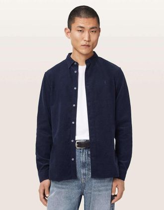 AllSaints Birchwood - Chemise &agrave; manches longues - Bleu saphir