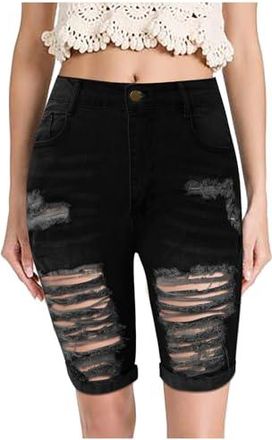 Generic Short Femme Jean Bermuda Femme &Eacute;te Casual Baggy Pantalon Court Bermuda Mode Randonn&eacute;e Pantalon Court Jeans Shorts