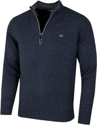 Calvin Klein Pull de Golf CK 2023 pour Homme - Marne océan foncé - XXXXL