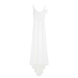 Max Mara Robe Longue Ghiglia Drap&eacute;e - Femme - Robes - Blanc - Taille: 40 FR