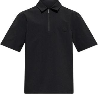 Moncler Homme, Tops, Noir, Taille: M Polo avec &eacute;cusson logo