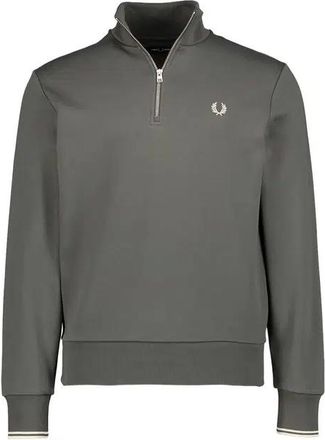 Fred Perry Herren Troyer gr&uuml;n Baumwolle unifarben