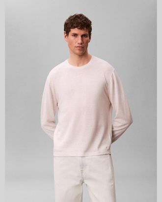 Calvin Klein Leichter Strick-Pullover aus einem Leinen-Mix in