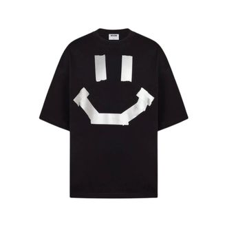 Moschino T-shirt Smiley Trompe-loeil - Homme - Tops - Noir - Taille: L