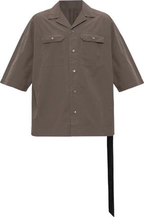 Rick Owens Homme, Chemises, Brun, Taille: L Magnum Tommy Oversize Shirt