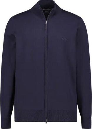 HUGO BOSS Herren Pullover blau Merino unifarben