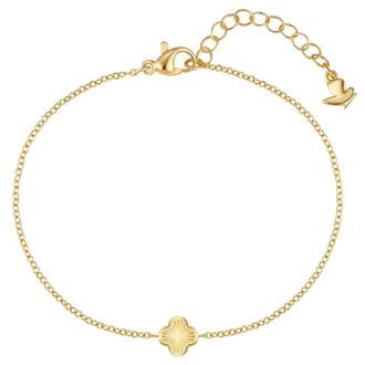 Glanzst&uuml;cke M&uuml;nchen Armband - Edelstahl Armband Kleeblatt - Gr. ONESIZE - in Gold - f&uuml;r Damen