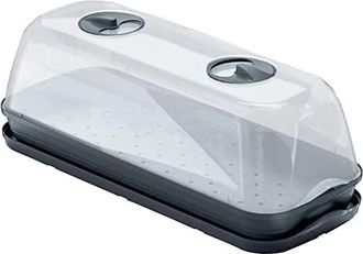 Prosperplast Mehrzweck-Saatbett/Tablett mit Polycarbonatdeckel RESPANA TABLE GREENHOUSE, Abmessungen (mm) 515x196x185, Farbe Anthrazit