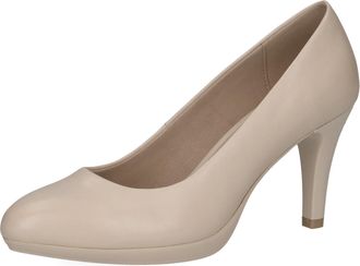 Caprice Caprice Damen Pumps aus Leder mit Trichterabsatz, Cremefarben (Offwhite Nappa), 40.5 EU