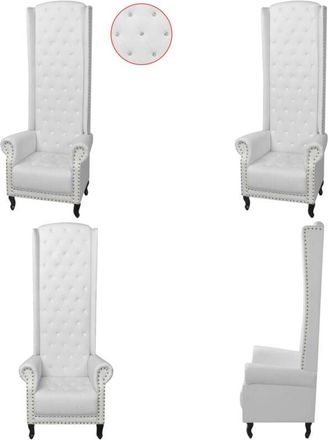 vidaXL Hochlehner-Sessel Weiß Kunstleder - - Home & Living