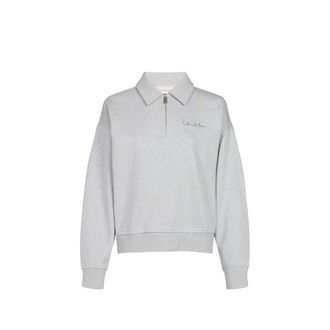 Calvin Klein Pull &agrave; col zipp&eacute; en coton m&eacute;lang&eacute;