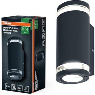 Osram Außenwandleuchte Up/Down GU10 mit Gap-Ring, Aluminiumgehäuse in Dunkelgrau, IP44-Schutz & IK03, Wandleuchte für Fassaden und Eingänge