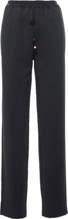 Elisabetta Franchi Femme, Pantalons, Noir, Taille: 38 FR Pantalon Smoking en Cr&ecirc;pe avec Bandes Satin&eacute;es