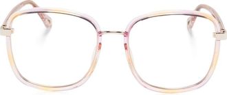 Chlo&eacute; Brille mit eckigem Gestell - Gold