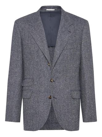 Brunello Cucinelli blazer à simple boutonnage - Gris