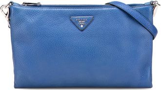 Prada Hobo Bags - Vitello Daino Crossbody - Gr. unisize - in Blau - für Damen