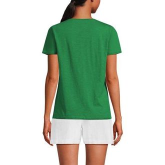 Lands End Baumwollshirt aus Flammgarn, Damen, Gr&ouml;&szlig;e:44-46 regular, Gr&uuml;n, Baumwolle, by Lands End